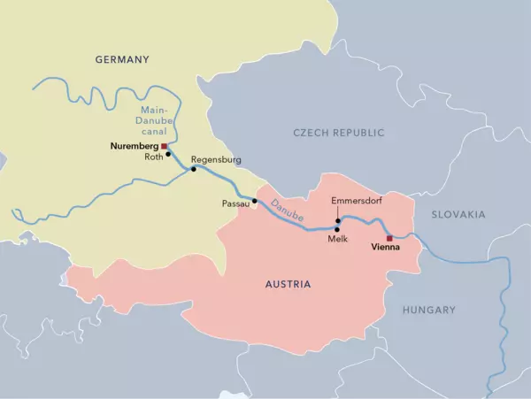 Nurenburg River Danube Map
